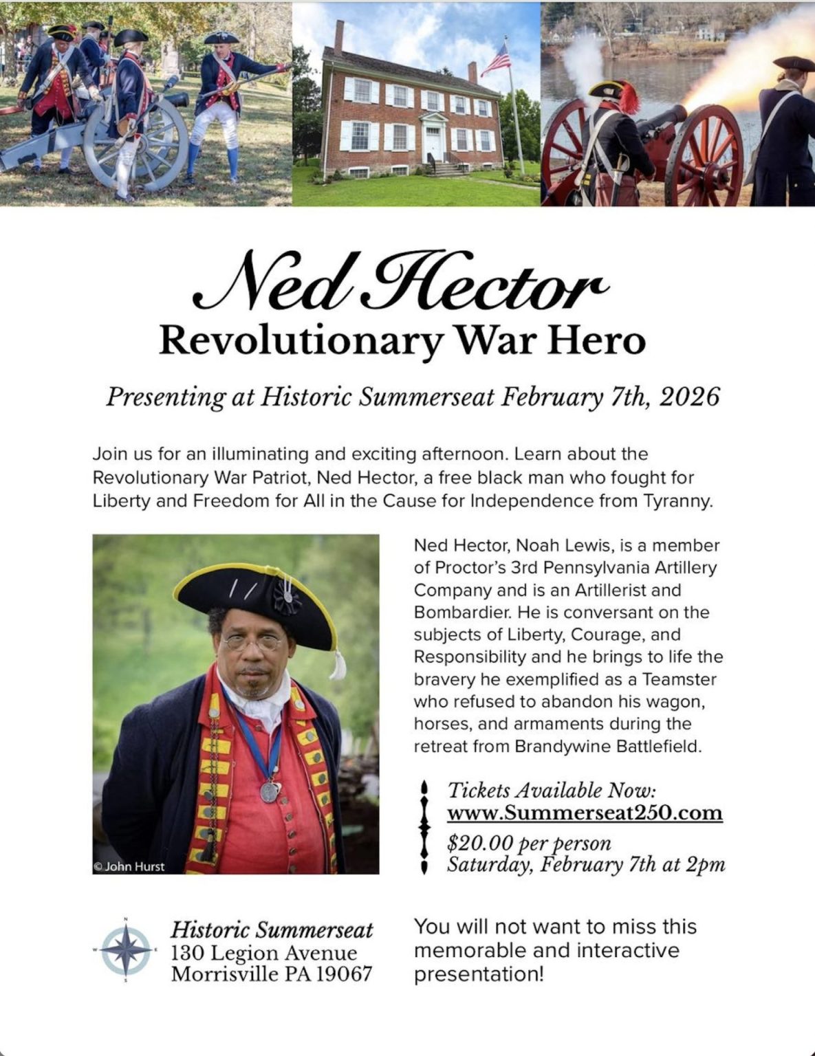 Ned Hector Revolutionary War Hero - Bucks250PA